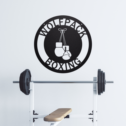Circle Gym Sign with Custom Symbol – Top Notch Ironworks